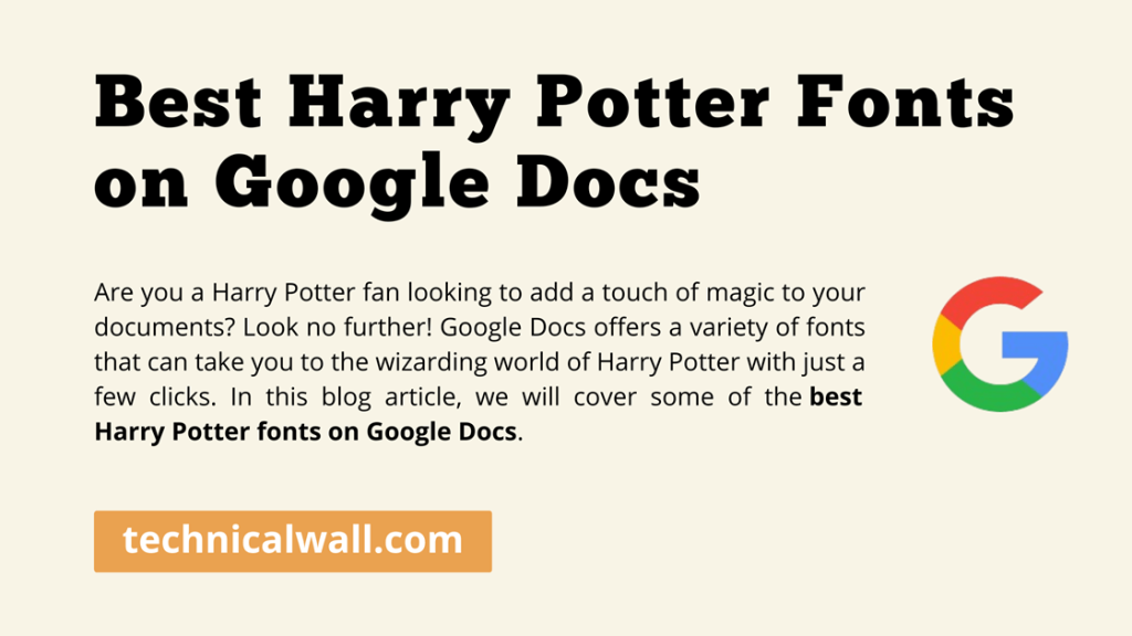 7 Best Harry Potter Fonts on Google Docs [Updated 2025] - Technical Wall